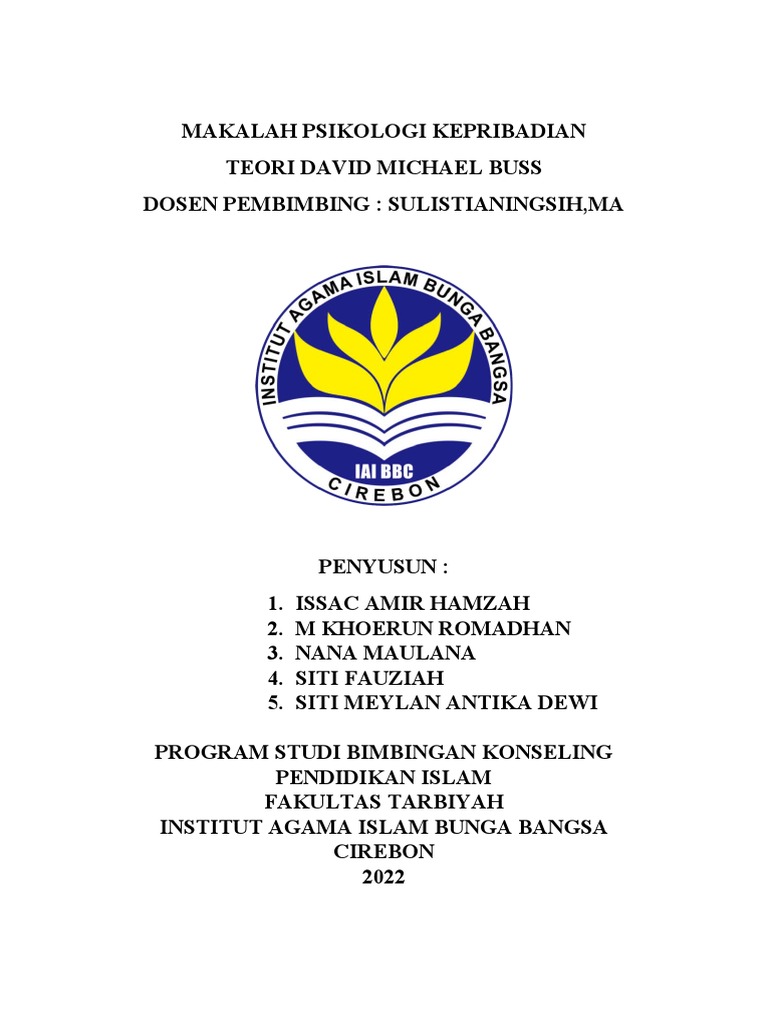 Teori Kepribadian David Buss | PDF | Pengembangan Diri