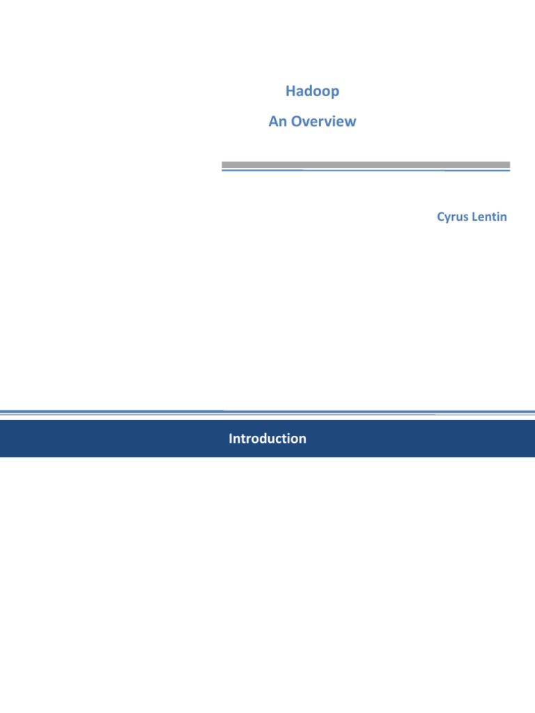 Hadoop Overview | PDF | Apache Hadoop | Map Reduce