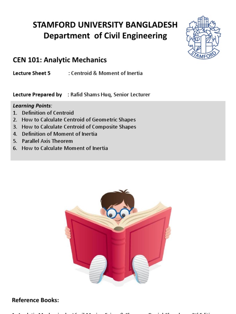 Lecture Sheet 5 - Centroid & Moment of Inertia | PDF | Center Of Mass ...
