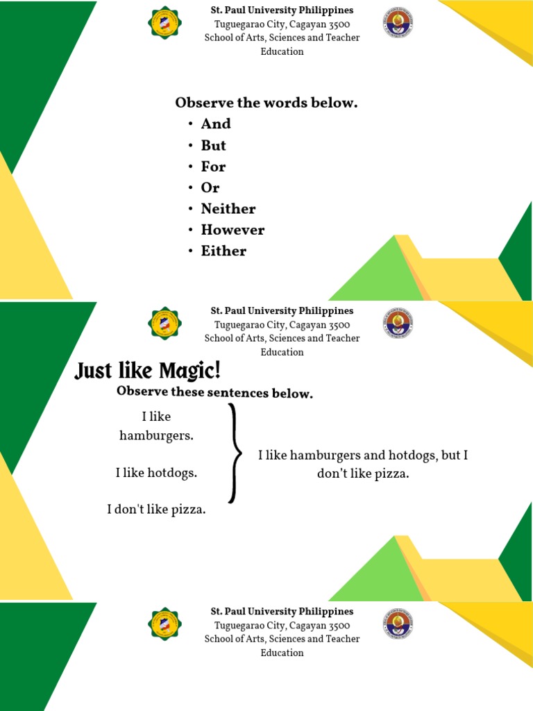 Conjunctions Pdf Linguistics Grammar