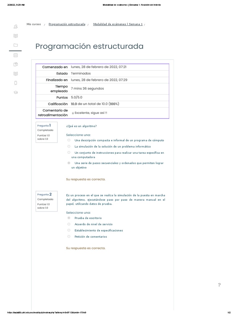 Modalidad de Exámenes - Semana 1 - Programacion - Estructurada | PDF | Algoritmos | Programación ...