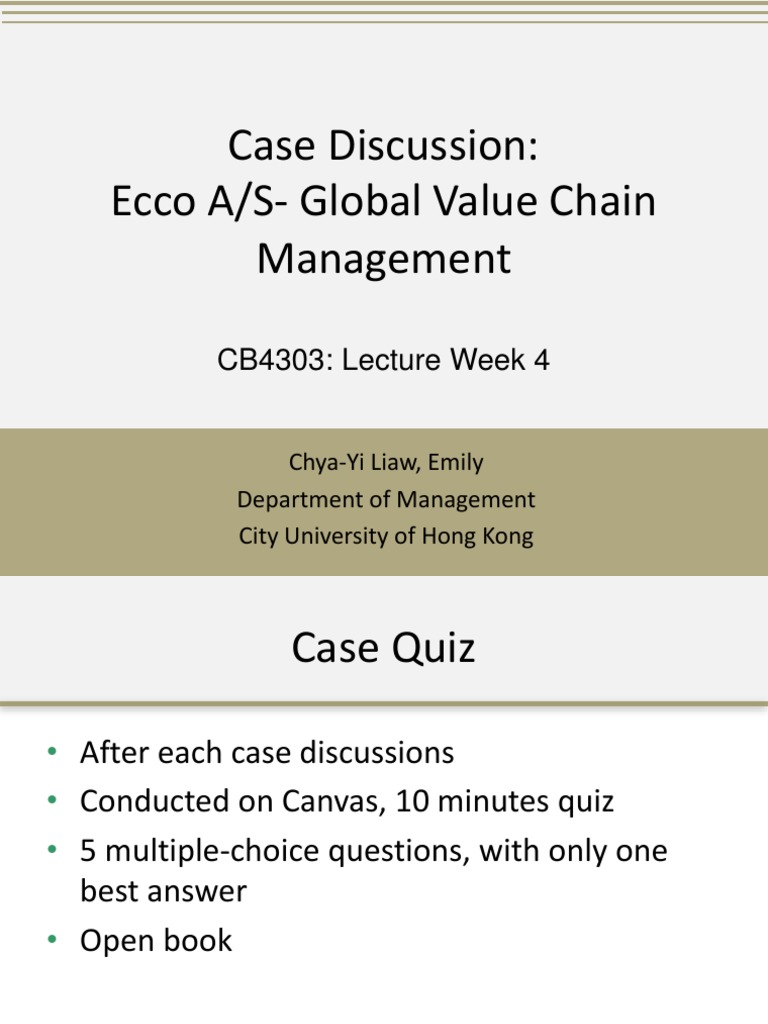 Ecco Case (Strategic Management) | PDF | Outsourcing | Value Chain