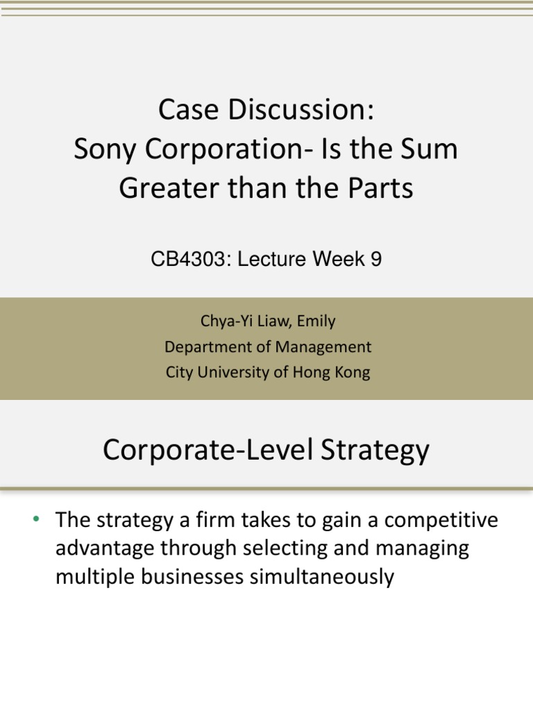 Sony's Corporate Strategy Debate | PDF | Career & Growth | Business