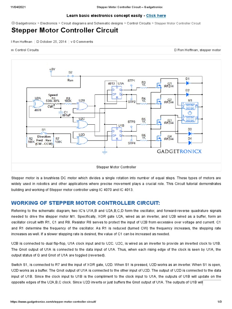 Stepper Motor Controller Guide | PDF | Electronic Circuits | Electric Motor