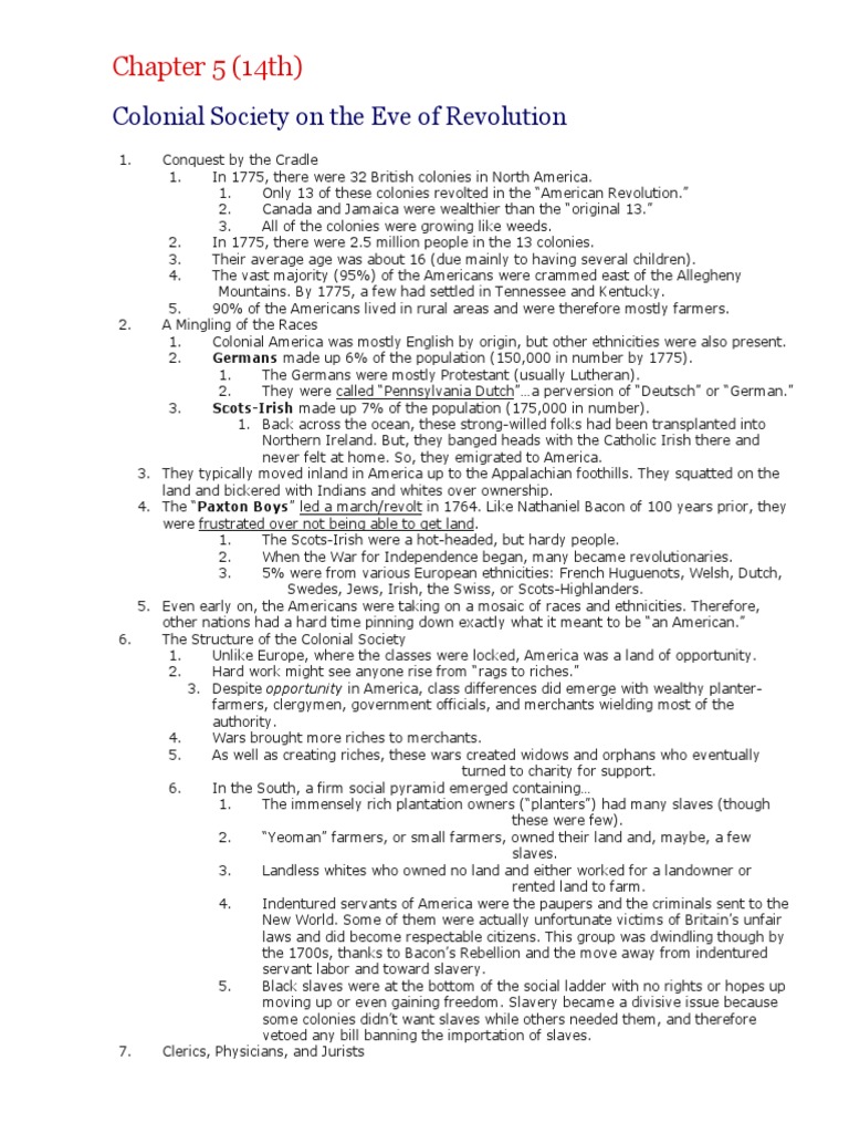 American Pageant Chapter 5 Notes | PDF | Sermon