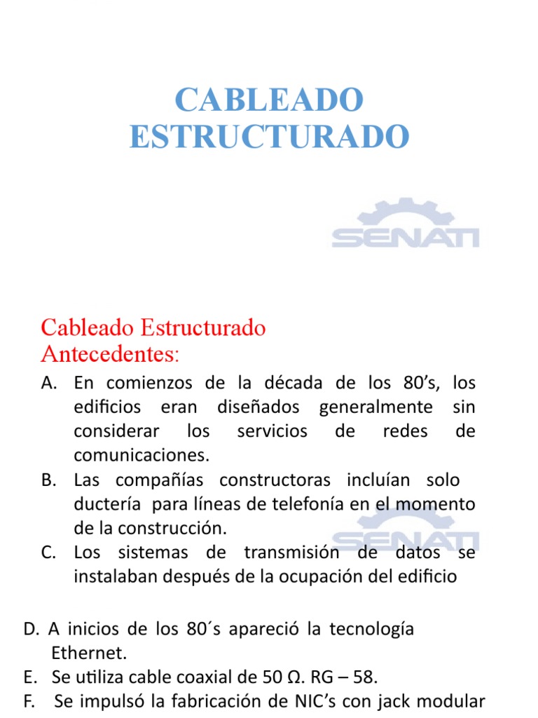 11° 12° Cableado Estructurado | PDF | Ciencias de la Computación | Transmisión de datos