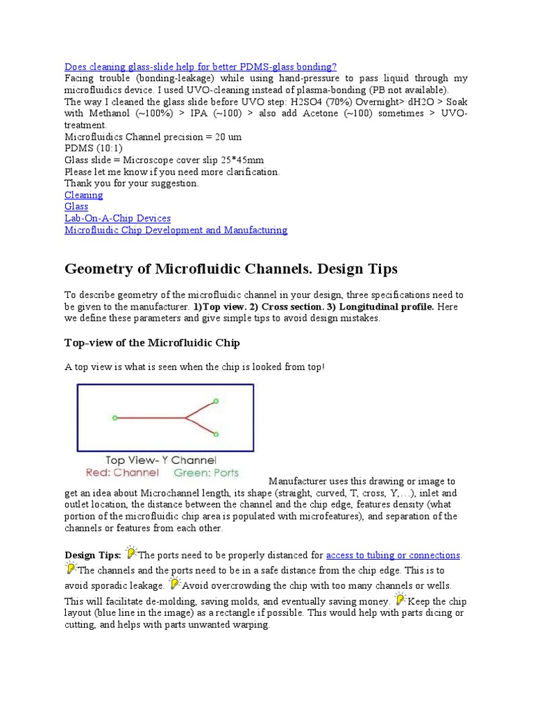 Microfluidic Channel Design Guidelines | PDF | Microfluidics | Pressure