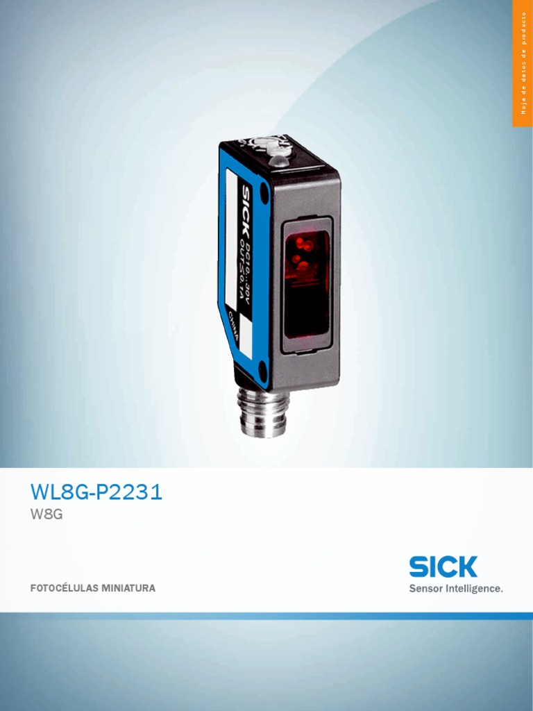 Datasheet WL8G-P2231 6033188 Es | PDF | Radiación electromagnética | Óptica