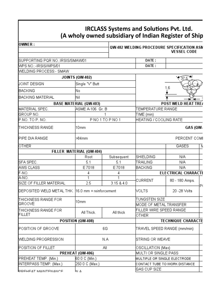 WPS PQR XLSX | PDF | Construction | Welding