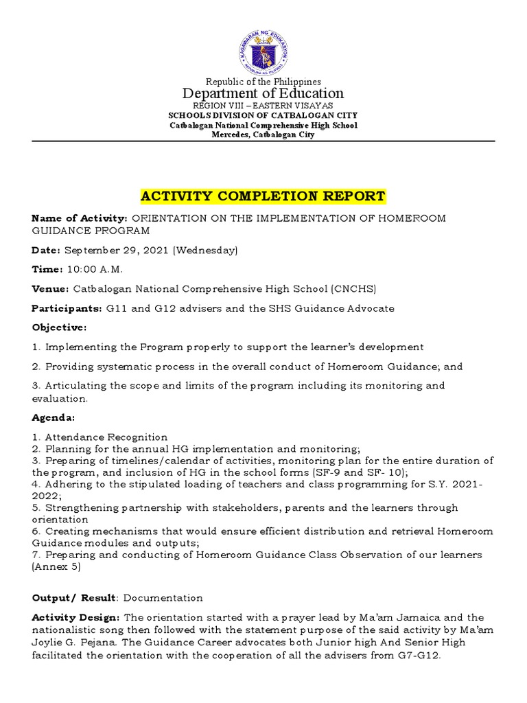 Acr On Orientation - HG | PDF | Learning | Cognition