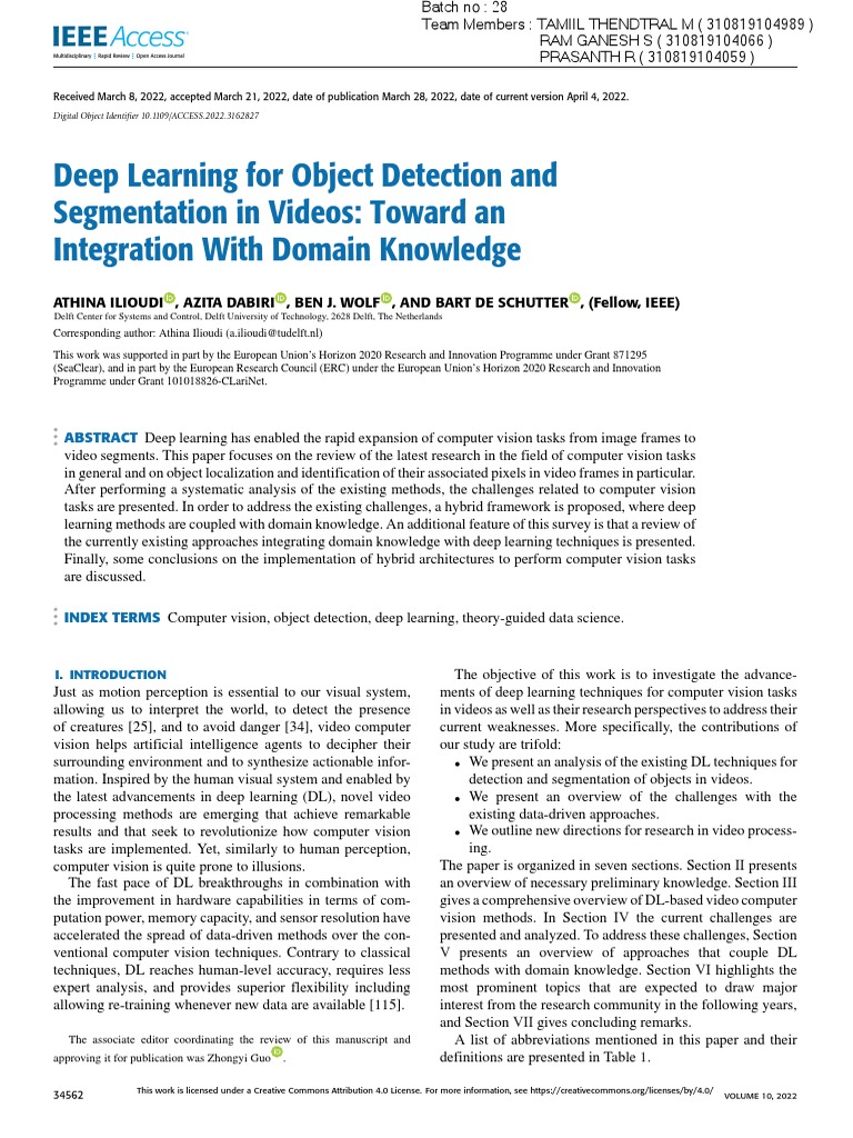 Deep Learning for Video Object Detection | PDF | Image Segmentation | Computer Vision