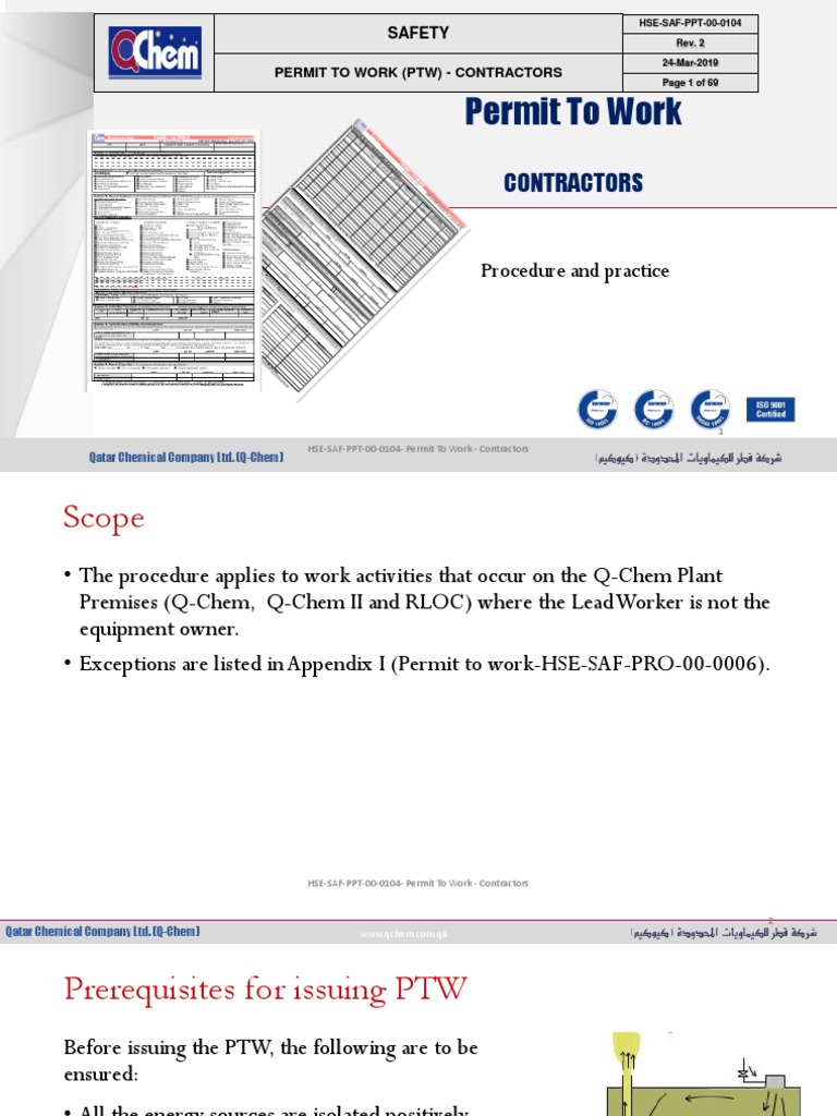 Permit To Work Contractors HSE SAF PPT 00 0104 | Download Free PDF ...