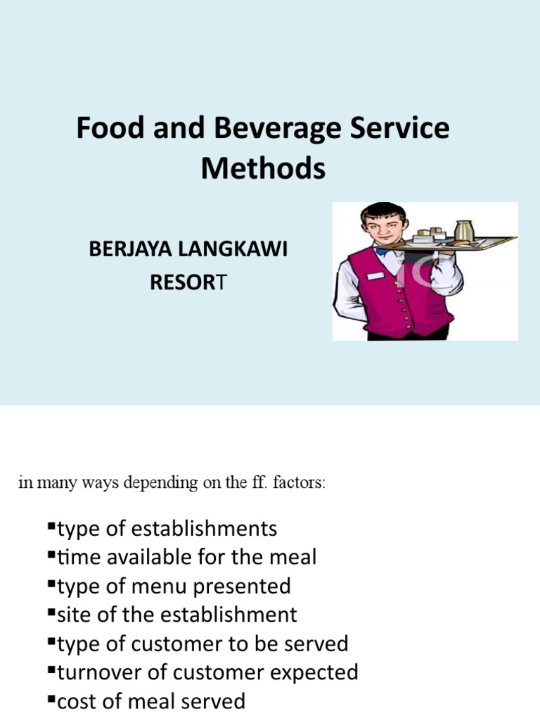 Food and Beverage Service Methods | PDF | Foodservice | Waiting Staff