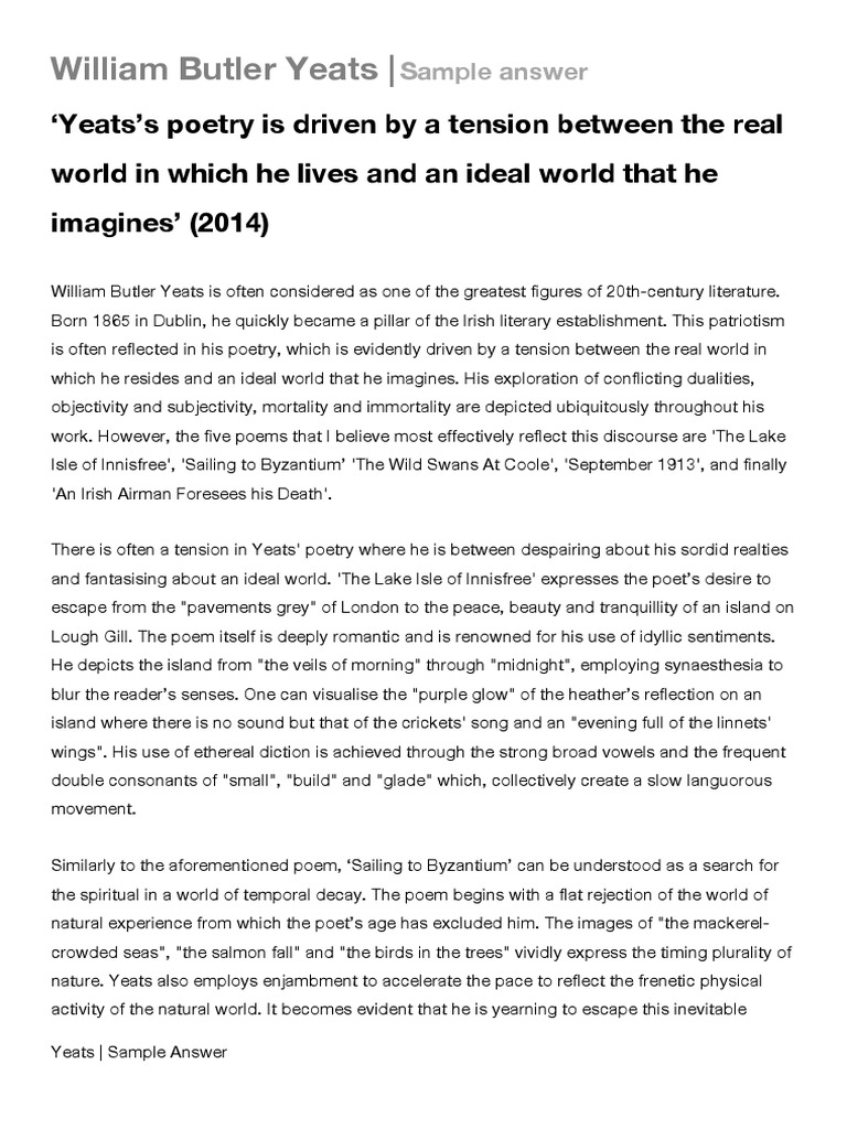 William Butler Yeats | PDF | Poetry
