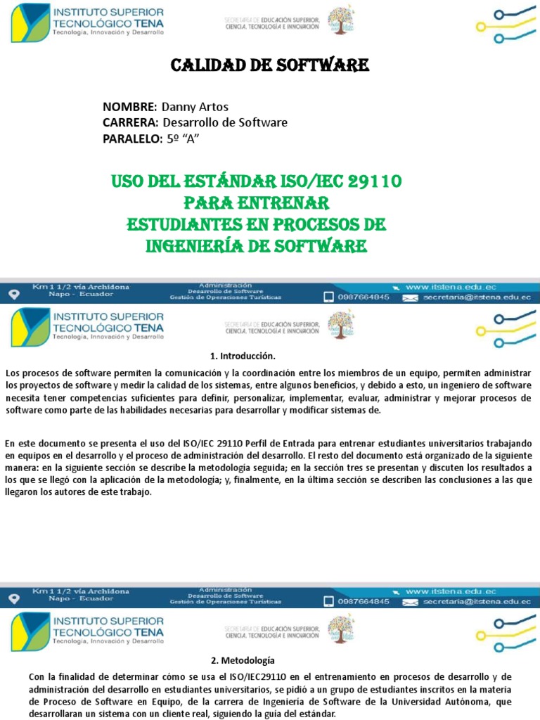 Uso Del Estándar ISO-IEC 29110 para Entrenar | PDF | Software | Ingeniería de software