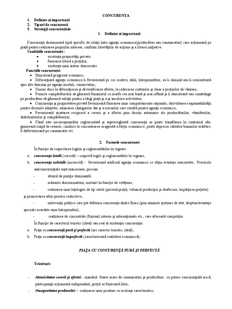 CONCURENTA Fisa Documentare | PDF