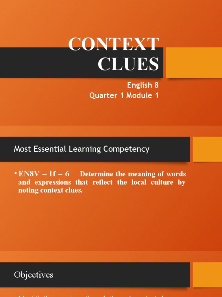 CONTEXT CLUES q1m1 | PDF
