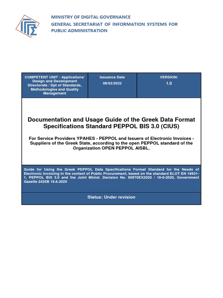 Instructions To B2G Suppliers and Certified PEPPOL Providers For The ...