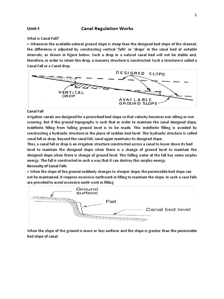 Unit-1 Canal&drainage Merged | PDF | Canal | Slope