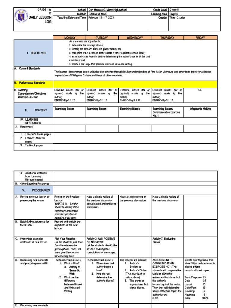 Daily Lesson LOG: Write The LC Code | PDF | Bias | Psychological Concepts