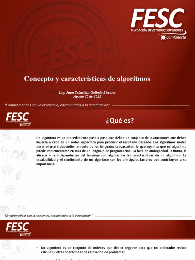 Concepto y Características de Algoritmos | PDF | Algoritmos | Lenguaje de programación