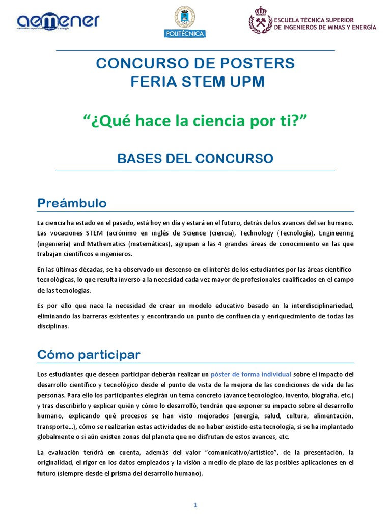 Convocatoria de un concurso de pósters para estudiantes sobre el ...