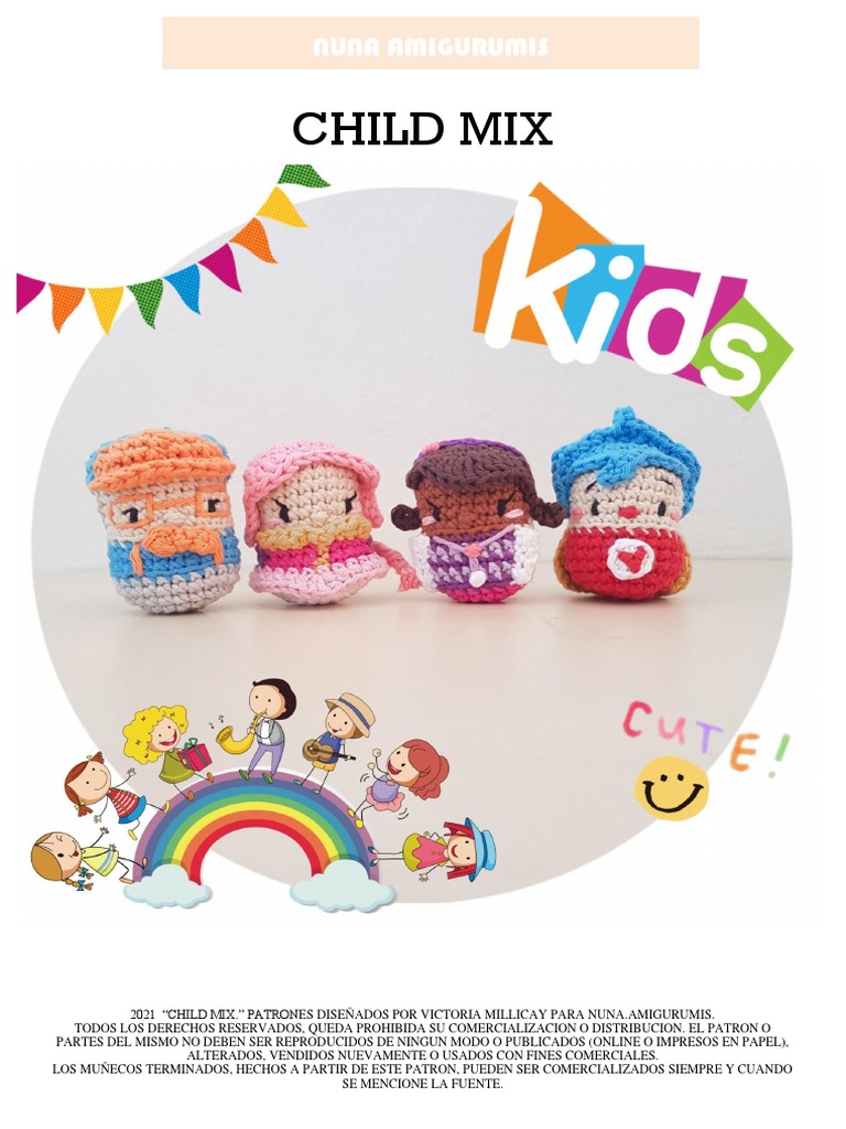 Patrones Amigurumi Nuna: Child Mix | PDF | Tejer | Tejidos