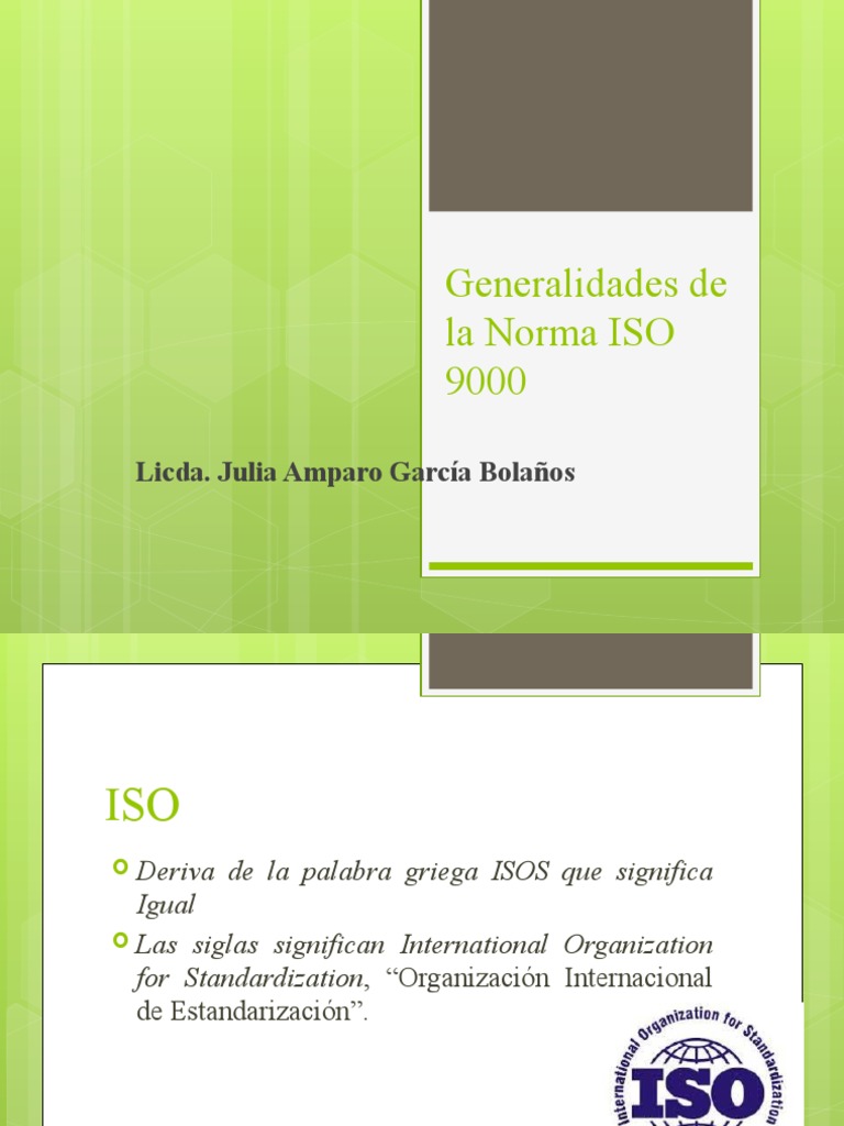 Generalidades de La Norma ISO 9000 | PDF | Calidad (comercial ...
