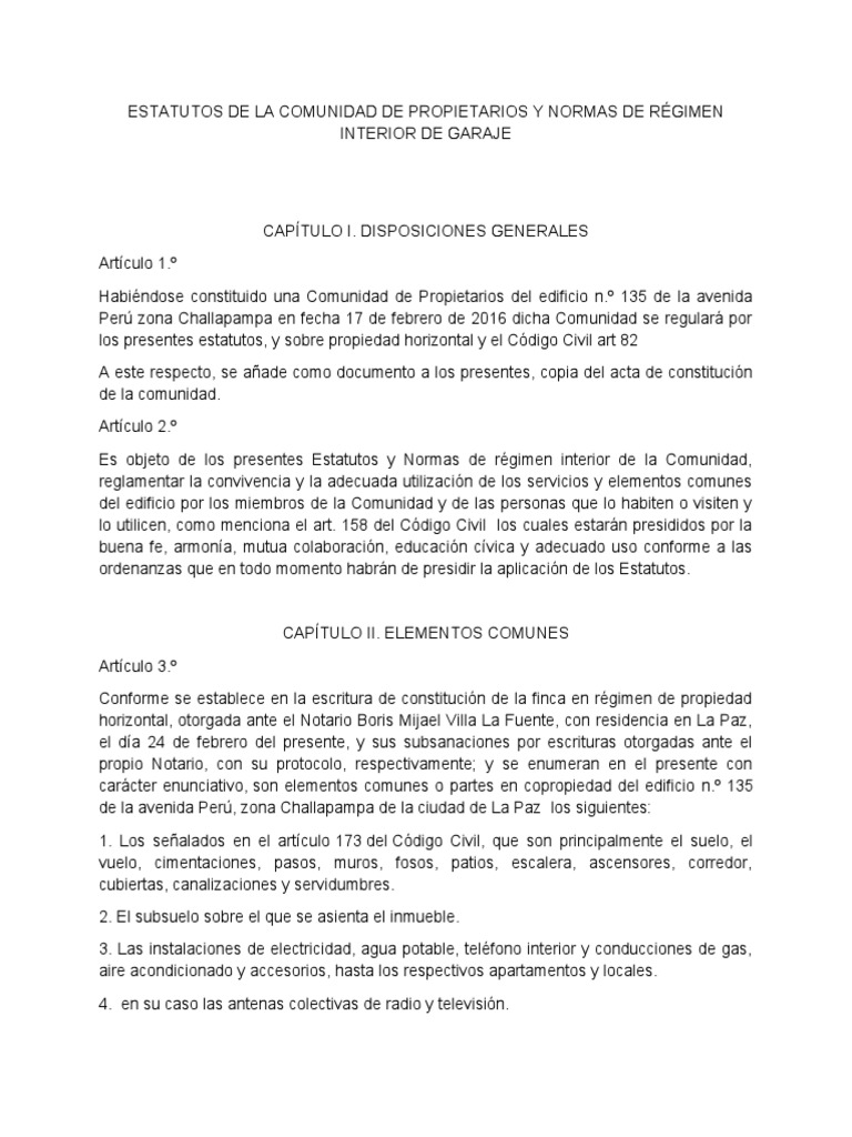 Estatutos | PDF | Condominio