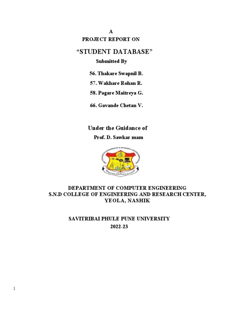 Dbms Microproject Pdf My Sql Databases