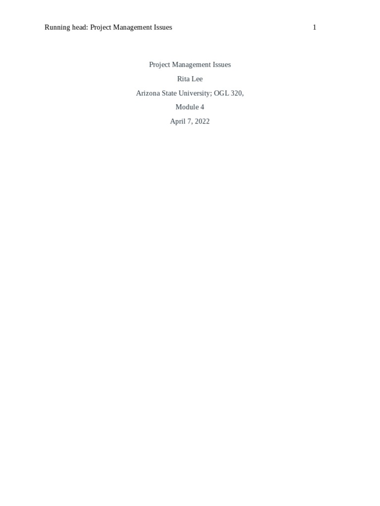 Ogl 320 Module 4 | PDF | Project Management | Business