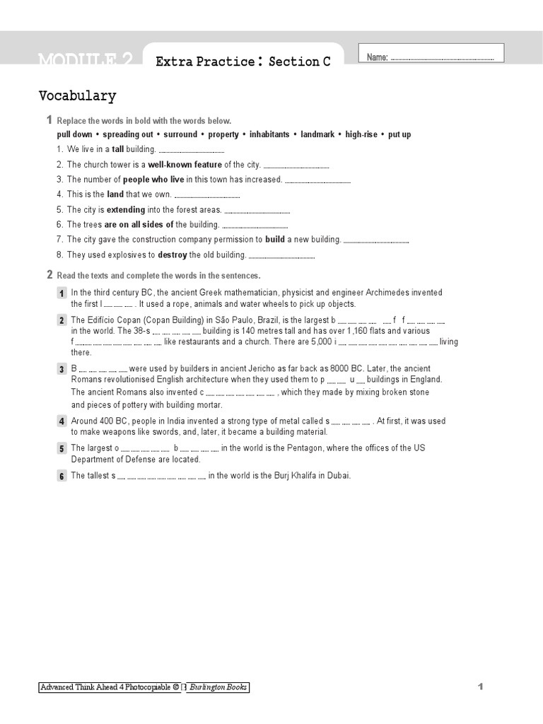 03advancedthinkahead4 Xprac Mod2c | PDF | Building