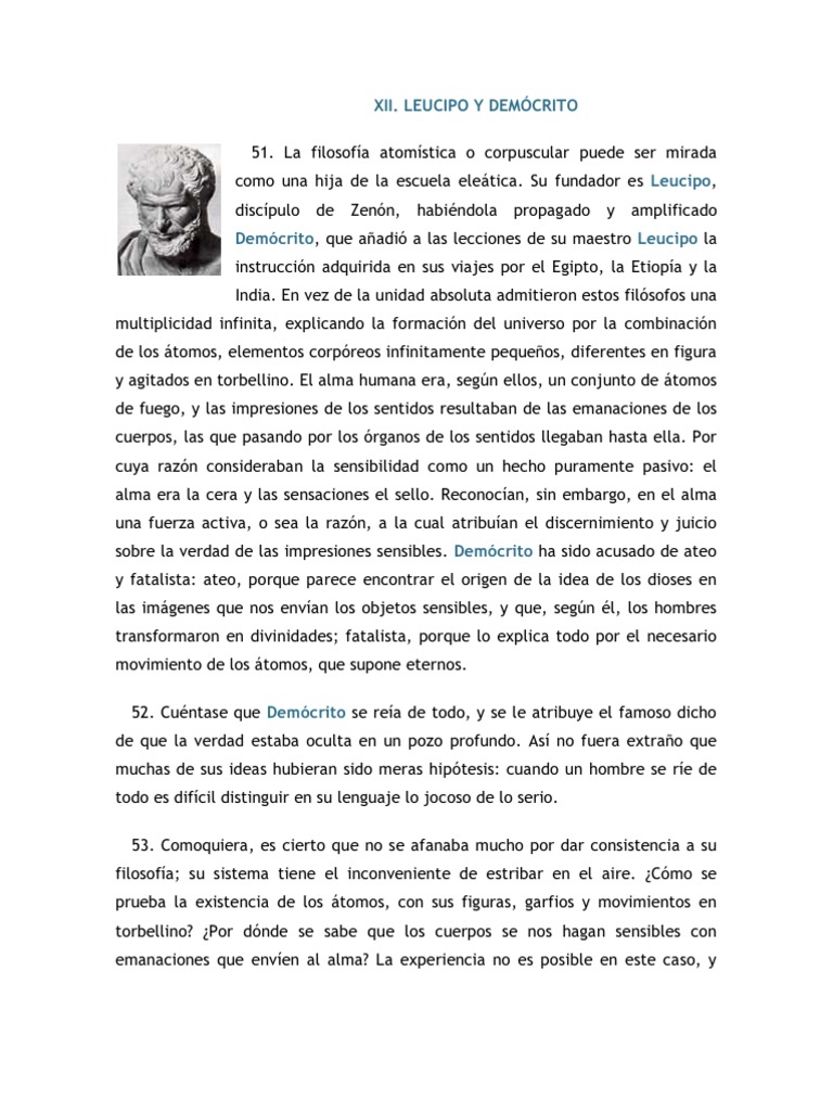 Leucipo y Democrito Historia | PDF | Metafísica | Filosofía occidental Leucipo y Democrito Historia | PDF | Metafísica | Filosofía occidental