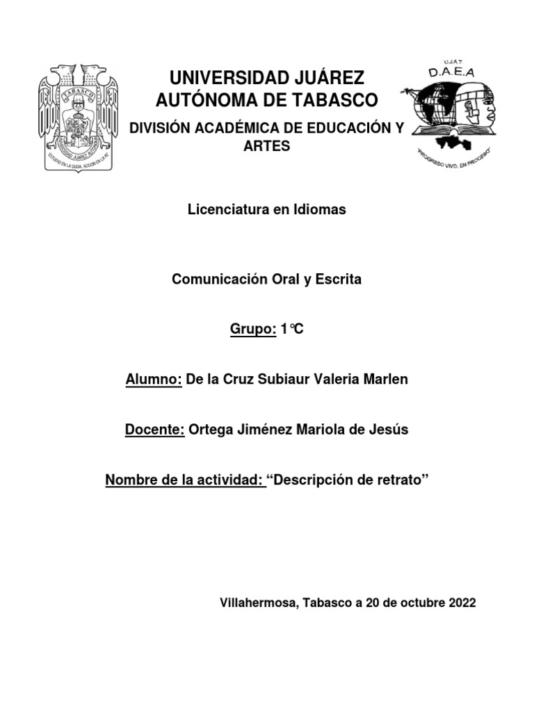 Descripción de Retrato | PDF