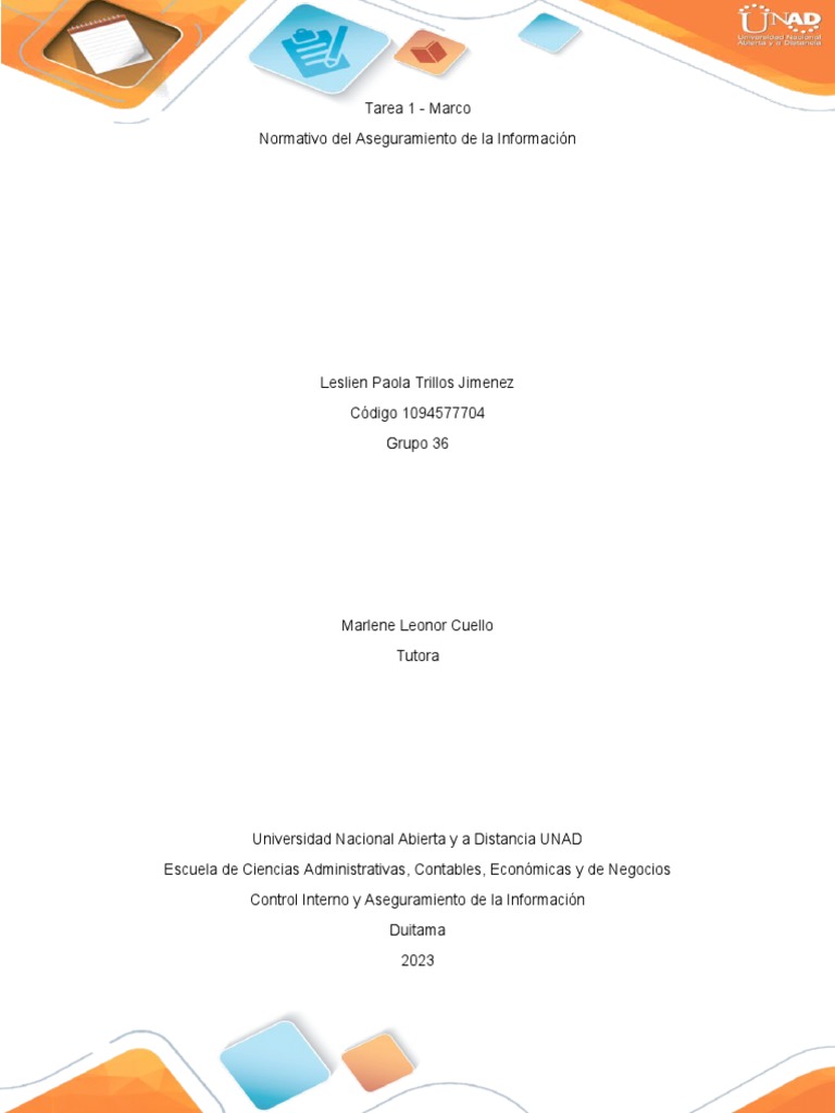 Tarea 1 Control Interno | PDF | Auditoría | Economias