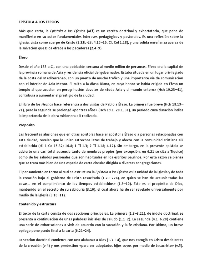 Epístola A Los Efesios Ok | PDF | Cristo (título) | Jesús