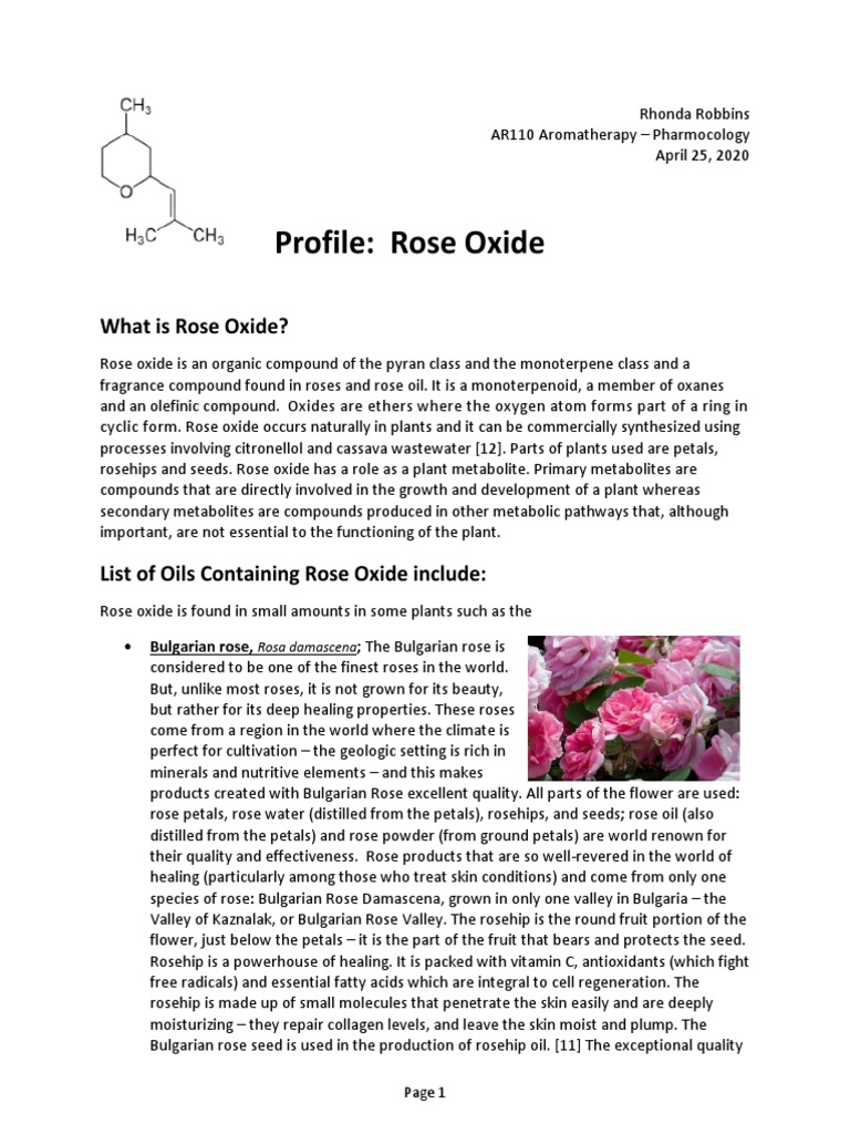 Understanding Rose Oxide and Its Uses | PDF | Cooking, Food & Wine ...
