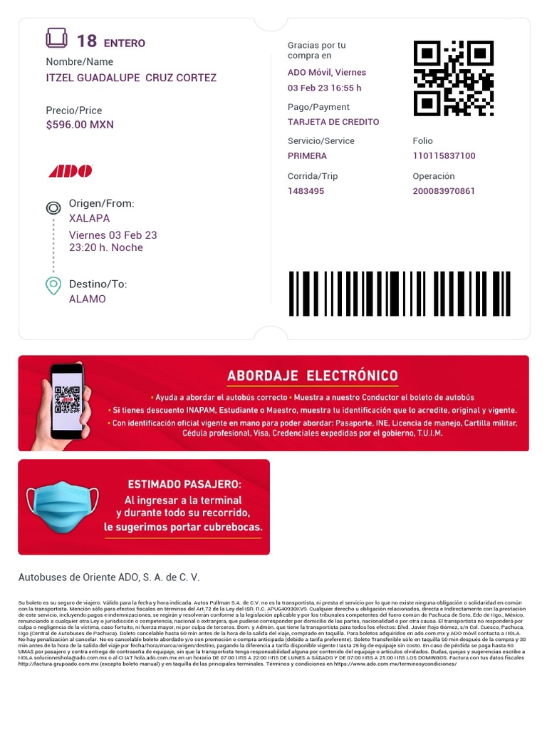 Tu Boleto ADO | PDF