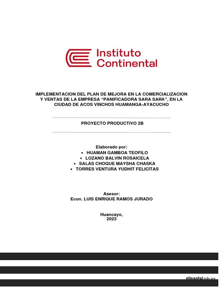 Proyecto Productivo Iib Sara Sara | PDF | Análisis FODA | Marketing