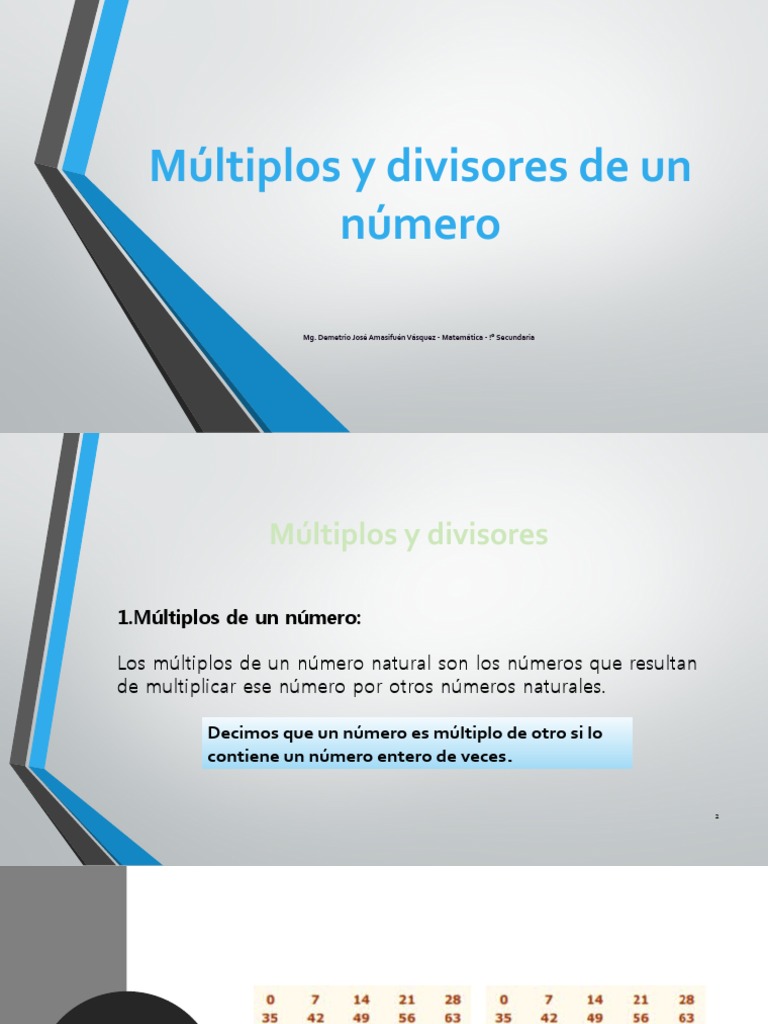 Multiplos y Divisores | PDF | División (Matemáticas) | Matemáticas