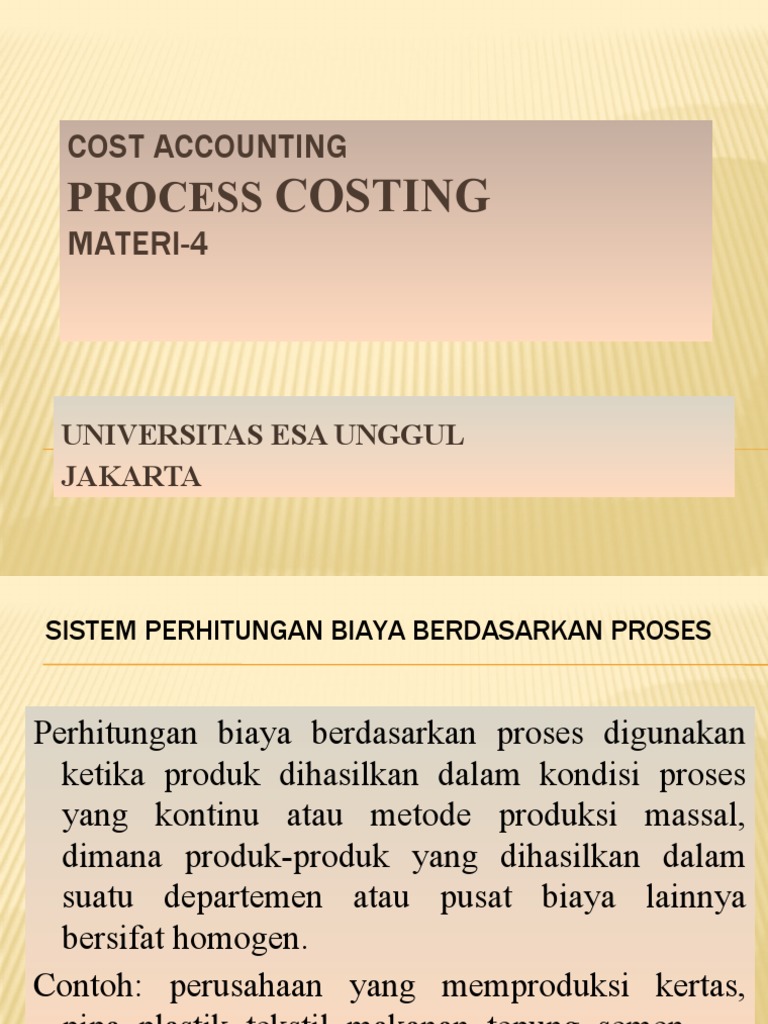 Temu 4 Process Costing | PDF