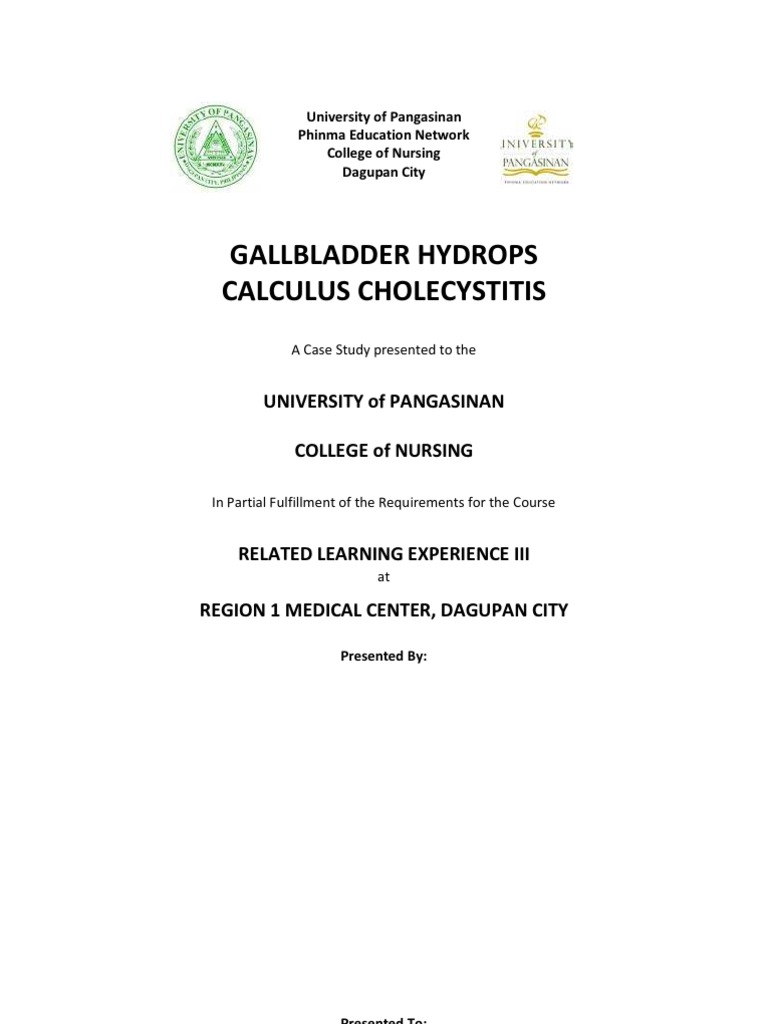 Case Study - Gallbladder Hydrops Calculus Cholecystitis