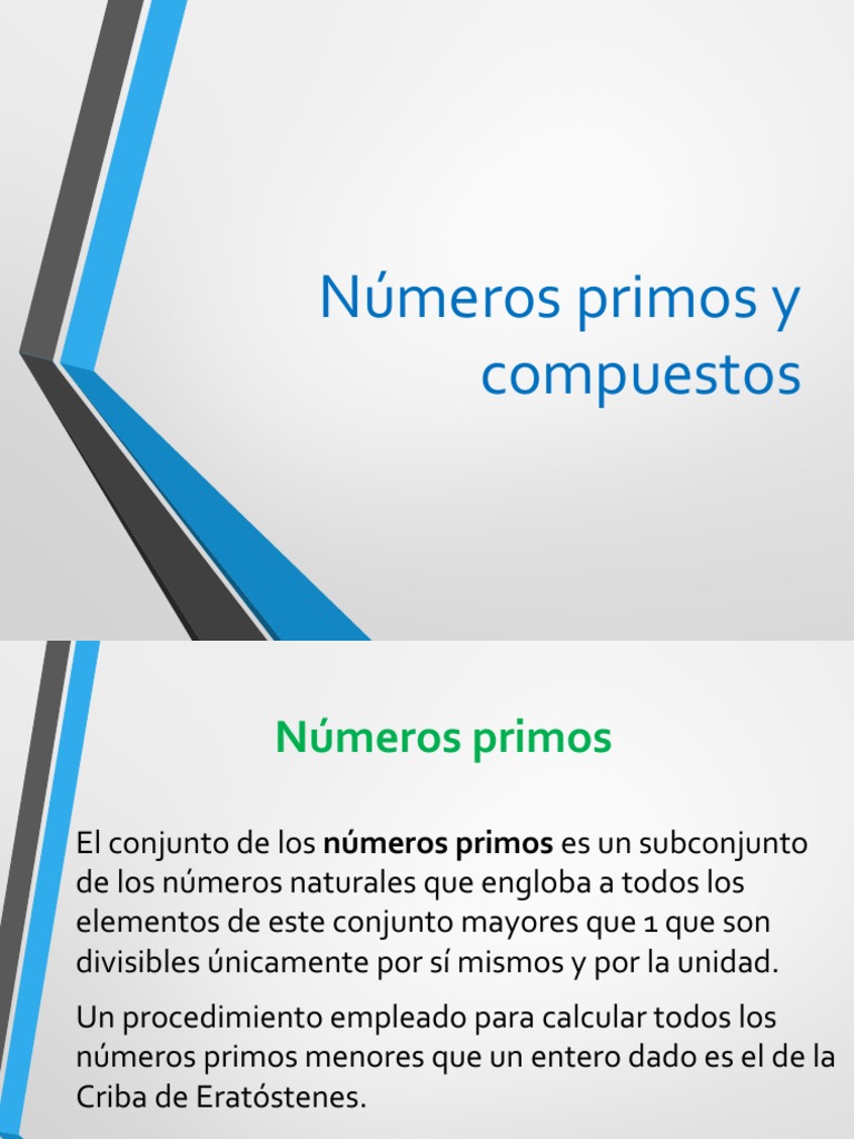 2018 Mat1s U3 PPT Numeros Primos y Compuestos | PDF | Número primo | Conceptos matemáticos