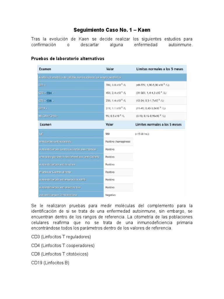 Diagnóstico de Enfermedades Autoinmunes en Kaen | PDF | Célula T ...