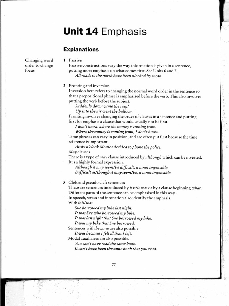 Unit 14 Emphasis | PDF