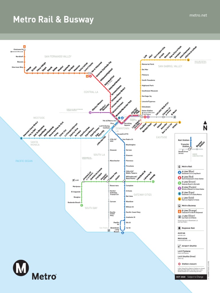 LA Metro Map | PDF | Los Angeles | Rail Transport