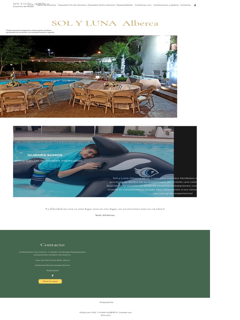 Inicio Sol y Luna Alberca | PDF