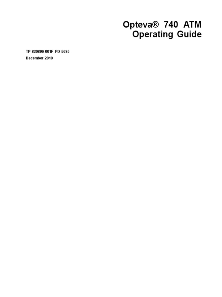 Opteva 740 Operating Guide TP 820896 001F | PDF | Automated Teller ...
