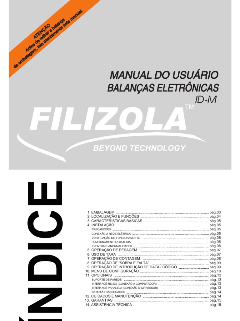 Manual Balanca Filizola | PDF | Impressão | Informática