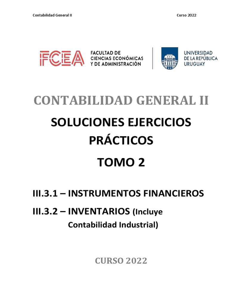 Contabilidad General II: Soluciones Ejercicios Prácticos Tomo 2 | PDF ... Contabilidad General II: Soluciones Ejercicios Prácticos Tomo 2 | PDF ...
